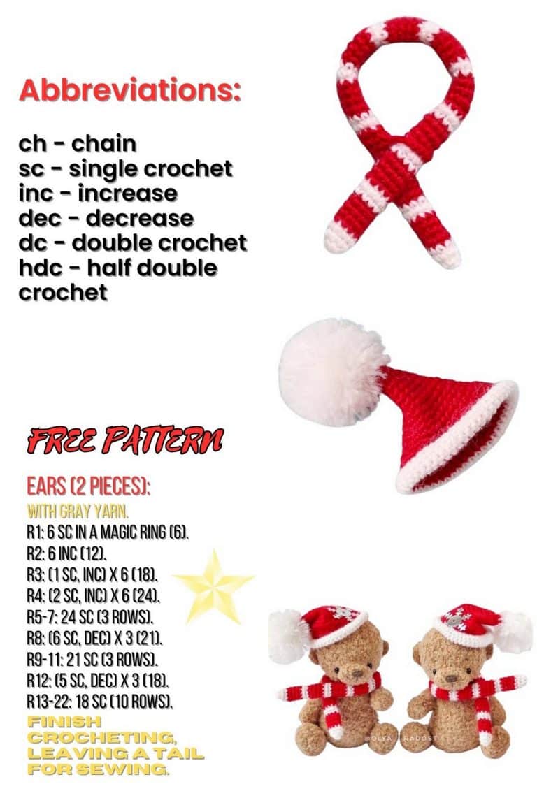 Free Christmas Teddy Bear Amigurumi Pattern - Crochet Tutorial - Free ...