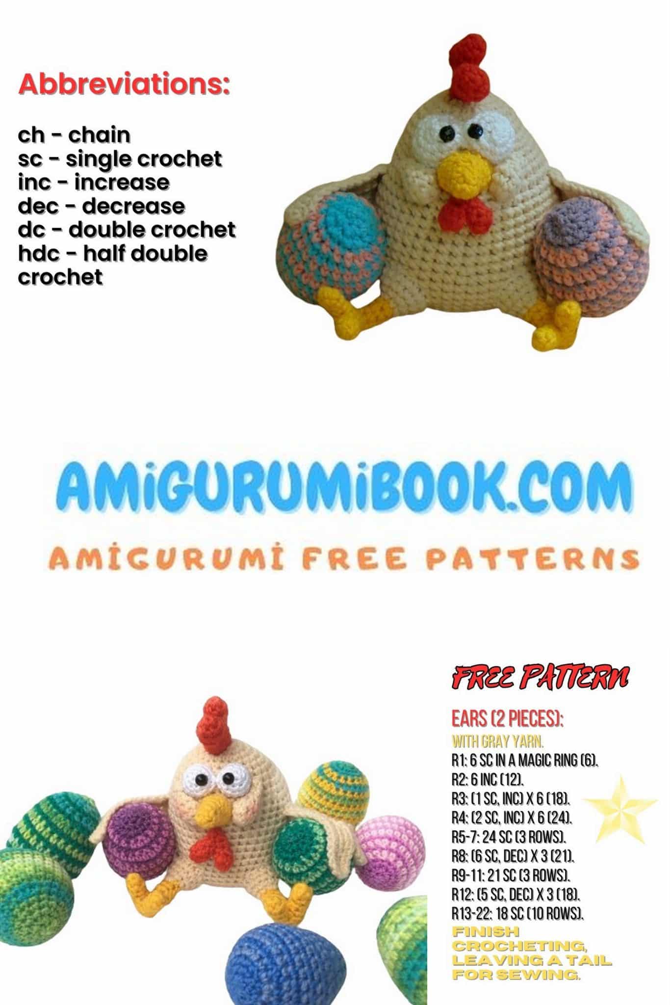 Free Chicken Amigurumi Pattern: Crochet Tutorial - Free Amigurumi ...