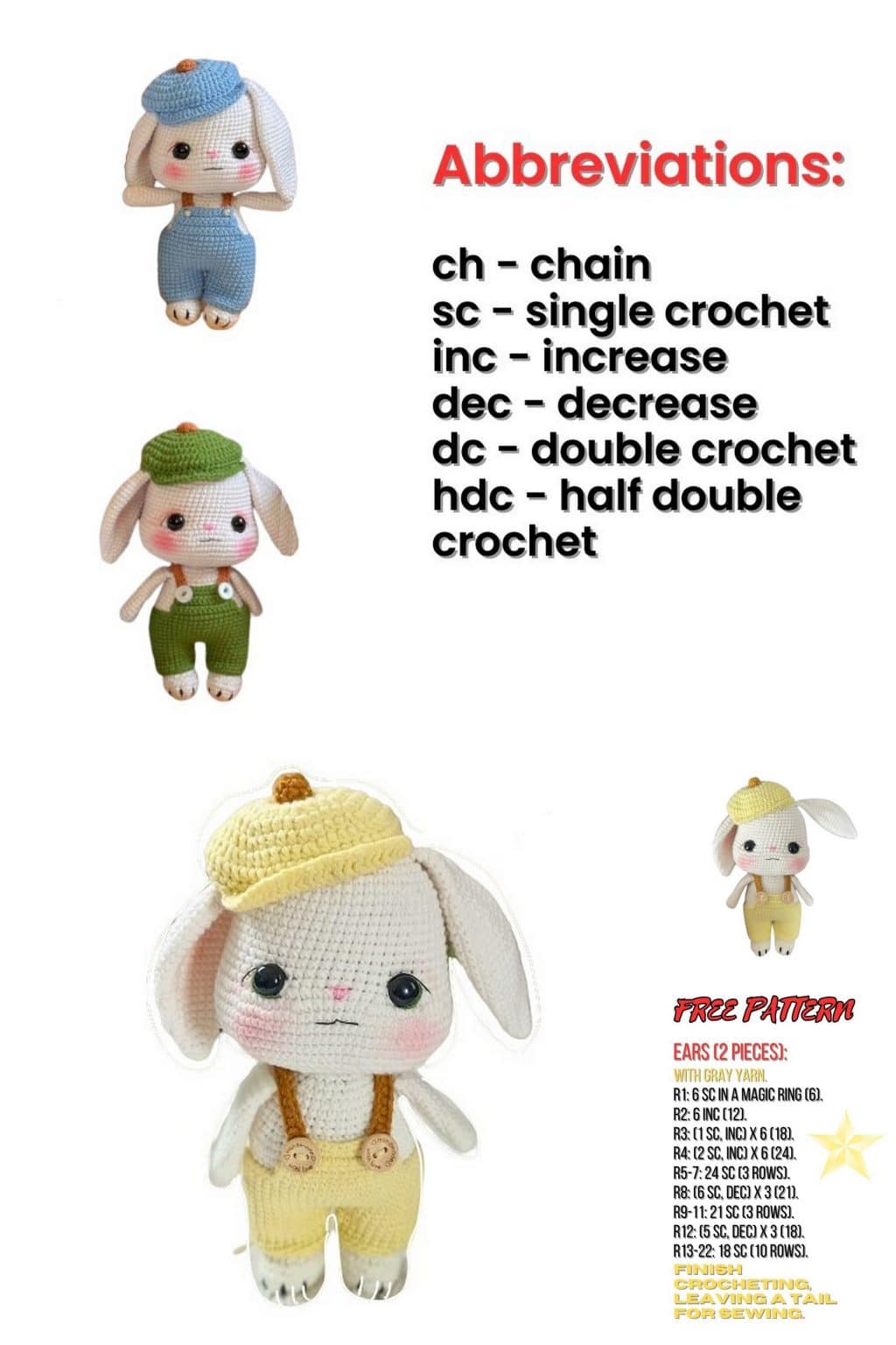 Free Bunny Memo Amigurumi Pattern - Free Amigurumi Crochet Patterns