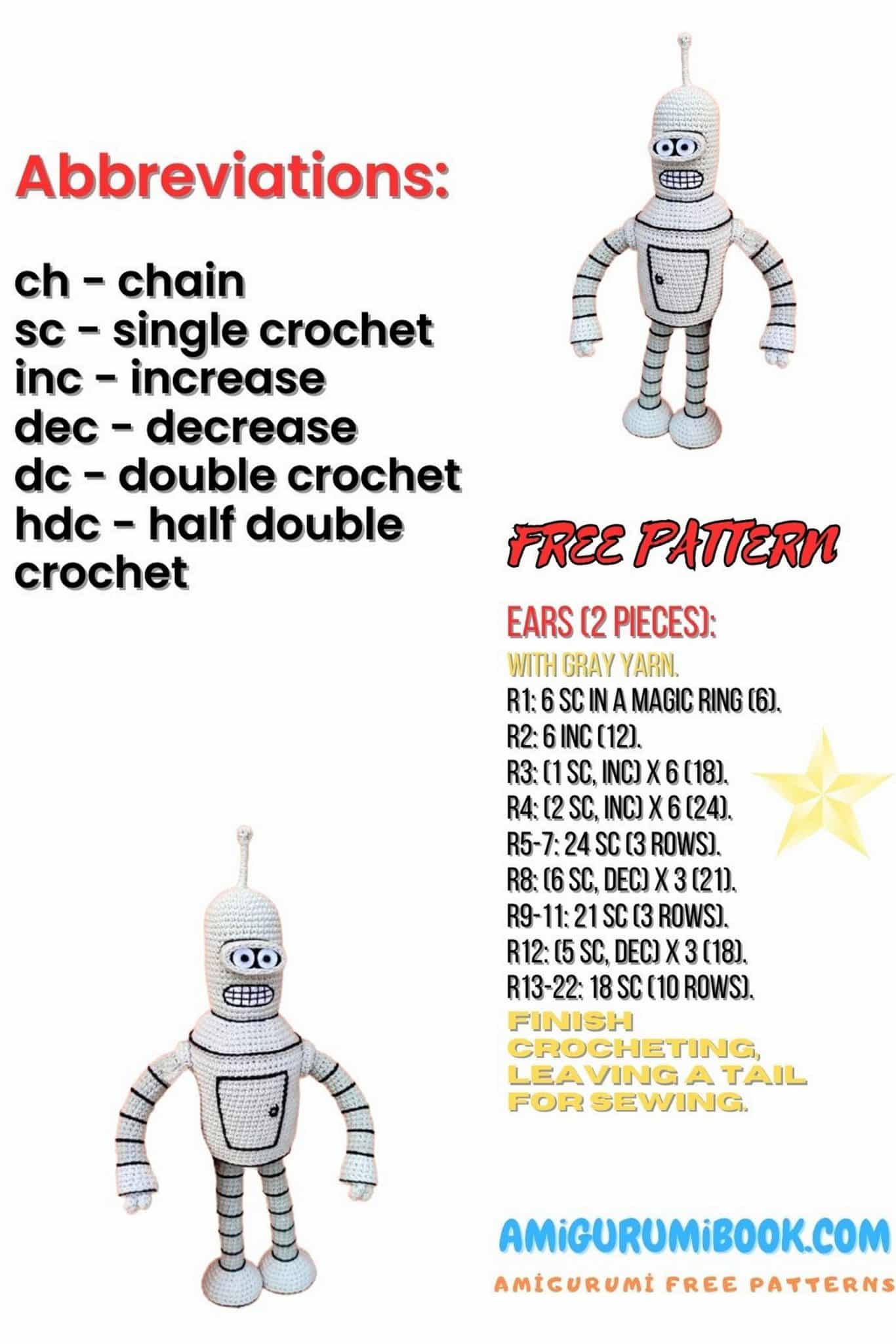 Bender Amigurumi Free Pattern - Crochet Tutorial - Free Amigurumi ...