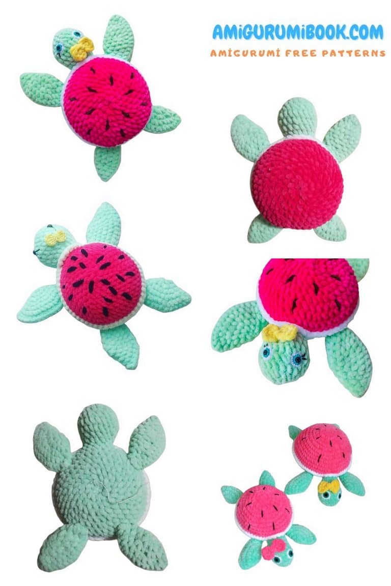 Whimsical Watermelon Turtle Amigurumi: Free Crochet Pattern! - Free ...