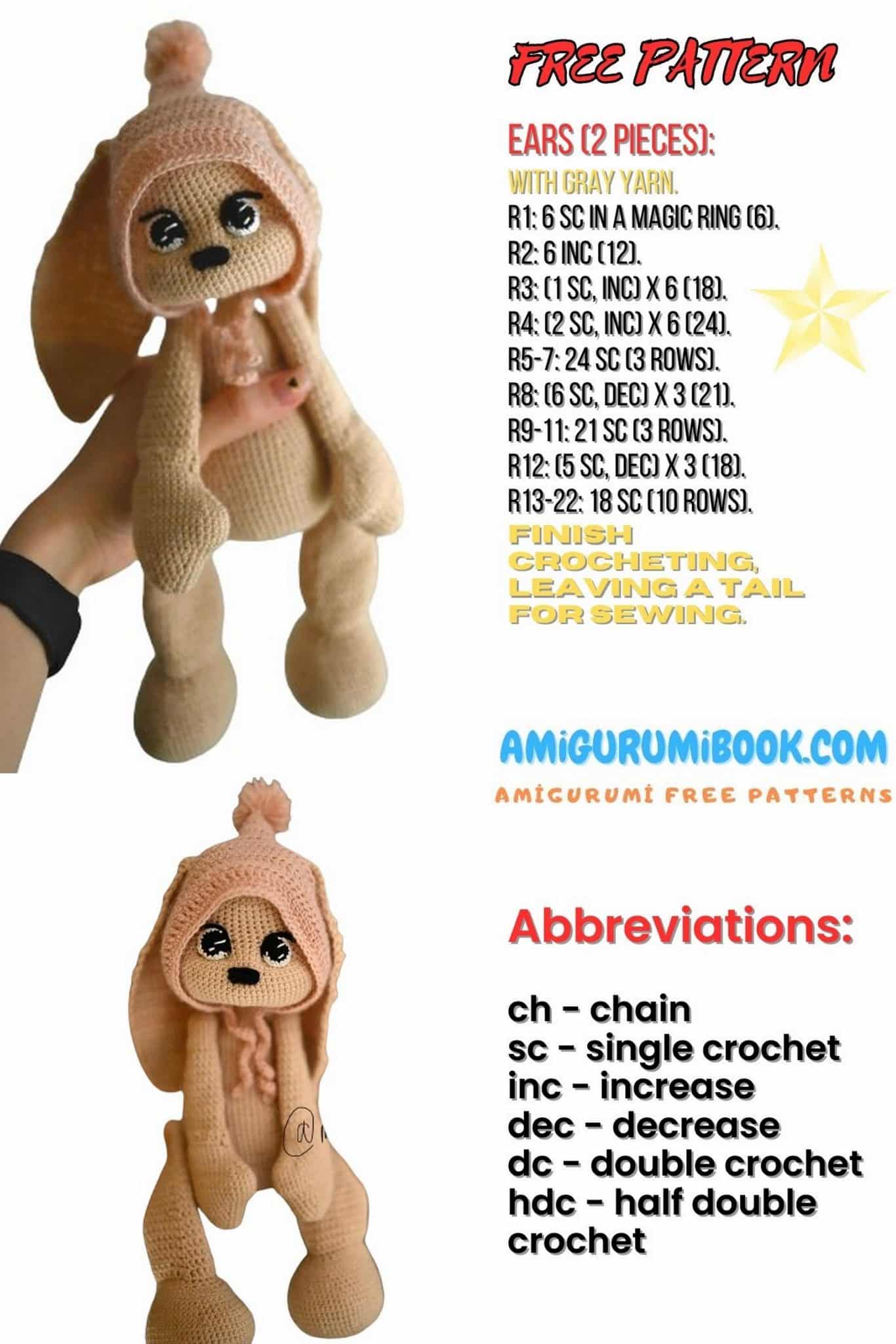 Large Bunny Amigurumi Free Pattern - Crochet Tutorial - Free Amigurumi ...