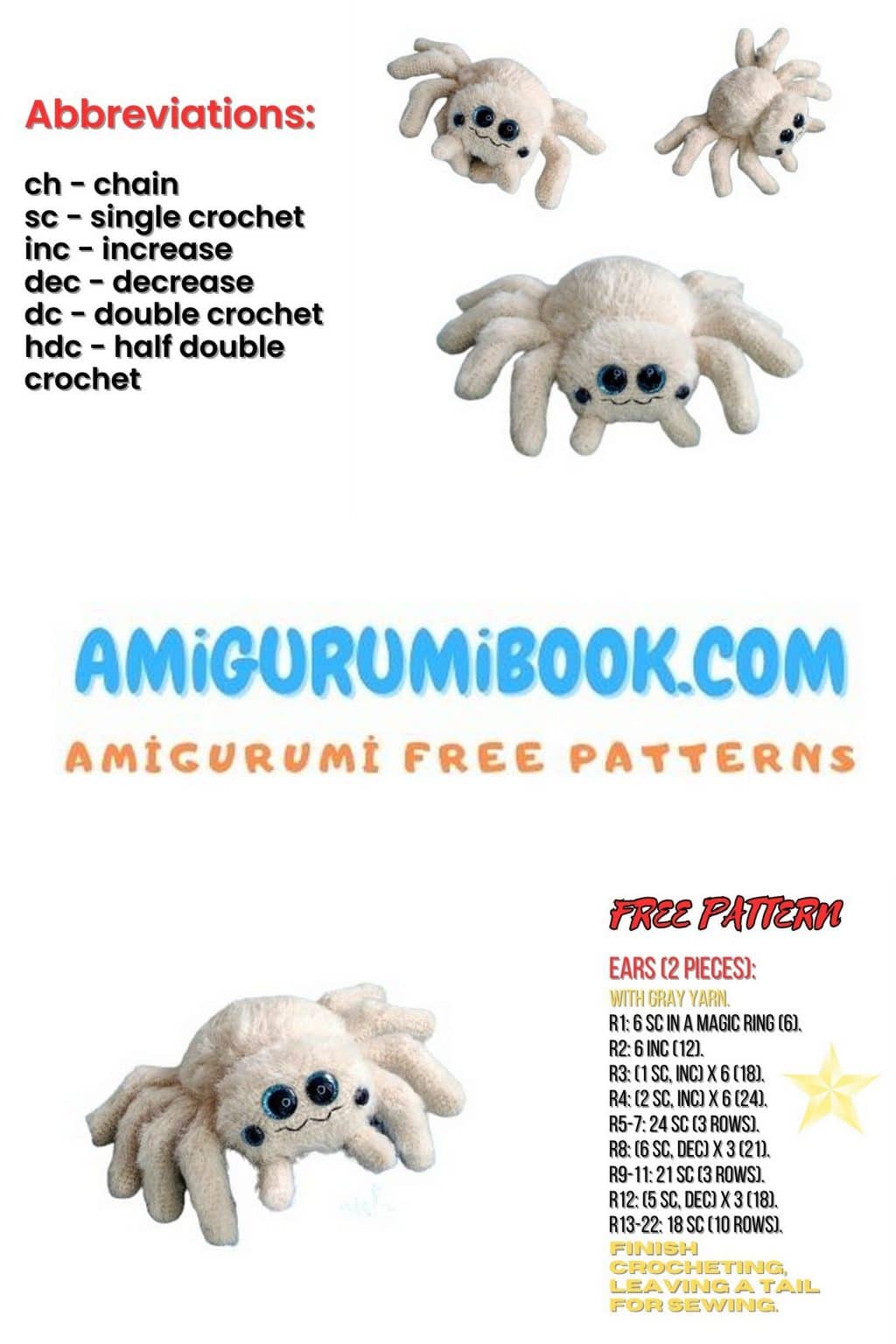 Crochet Your Own Cute Tarantula Amigurumi – Free Pattern! - Free ...